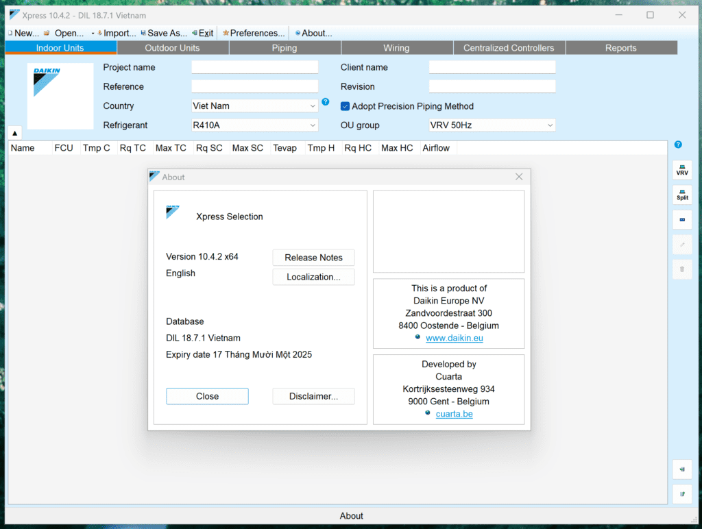 VRV Xpress (2024 - 2025) - Tính Chọn Máy Lạnh VRV Daikin - HVAC Việt Nam